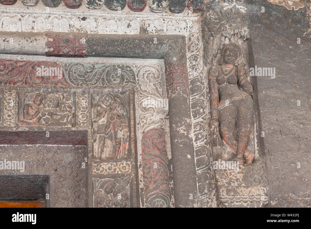 India, Maharashtra, Ajanta, Ajanta Caves. Caves excavated from 200 B.C ...