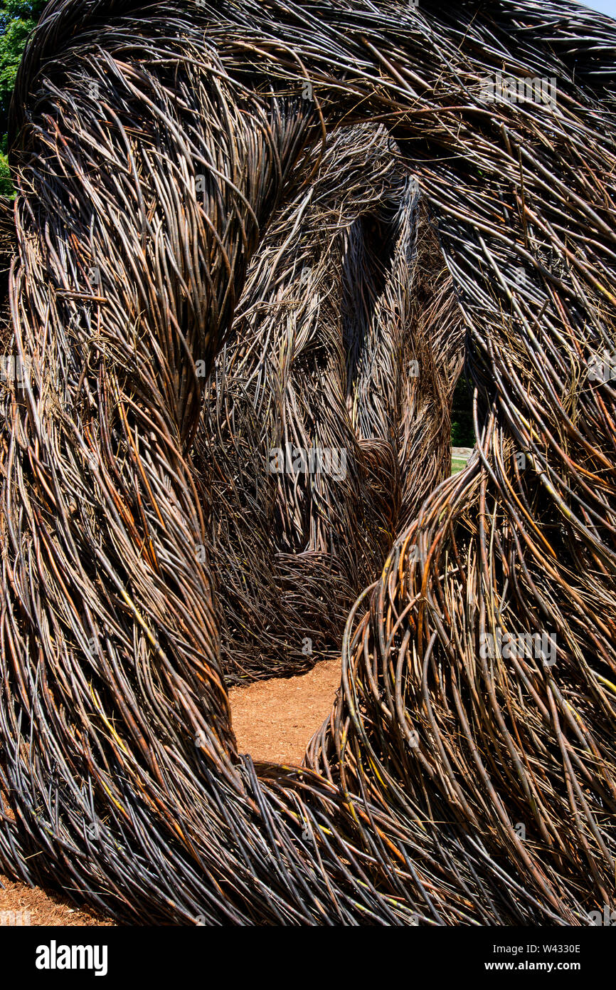 "Stickwork" a sculpture by artist Patrick Dougherty on display at ...