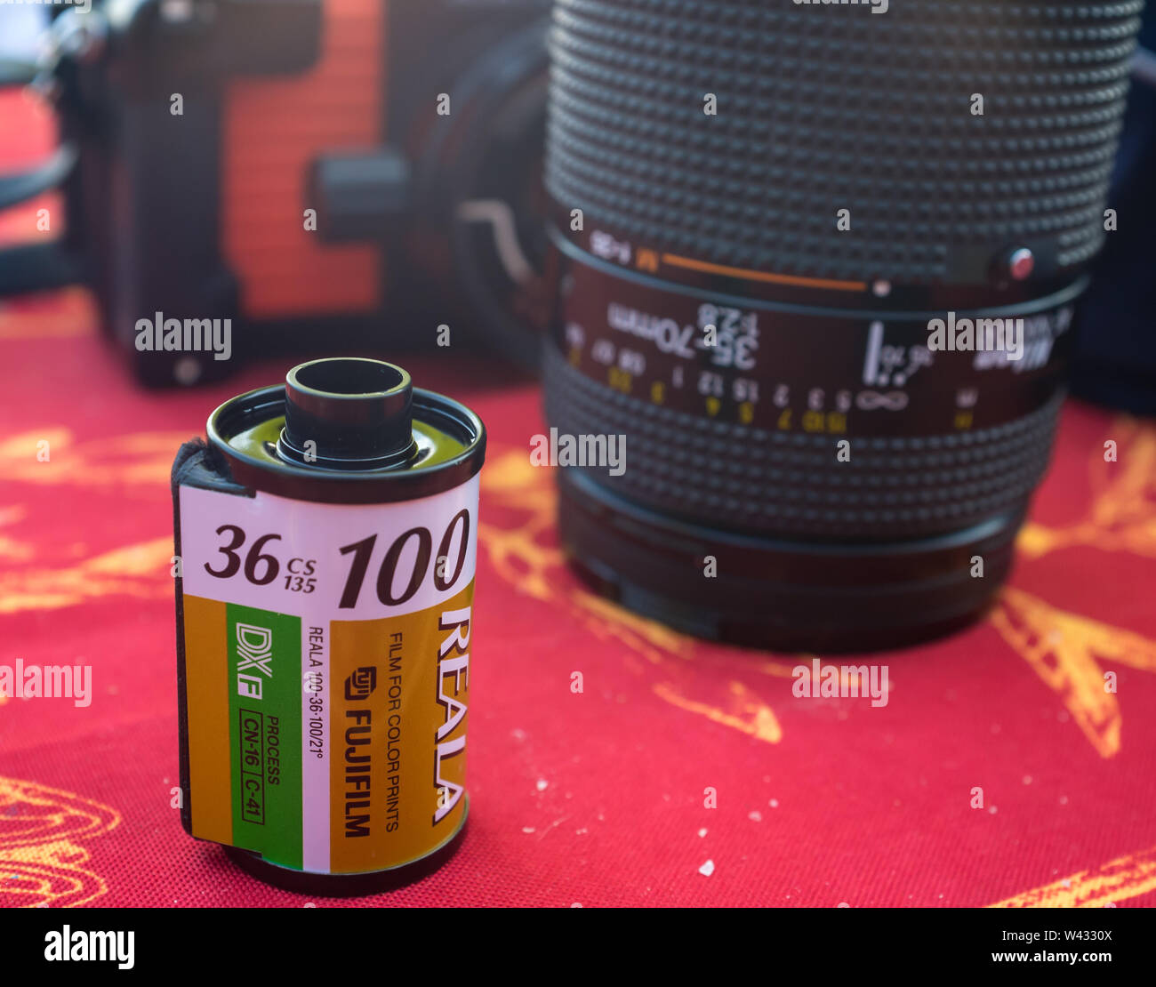 film roll and lens for analog photography Stock Photo - Alamy
