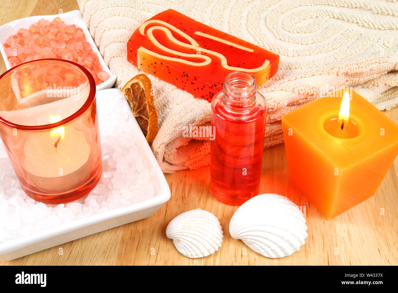 Orange Spa resort therapy Stock Photo - Alamy