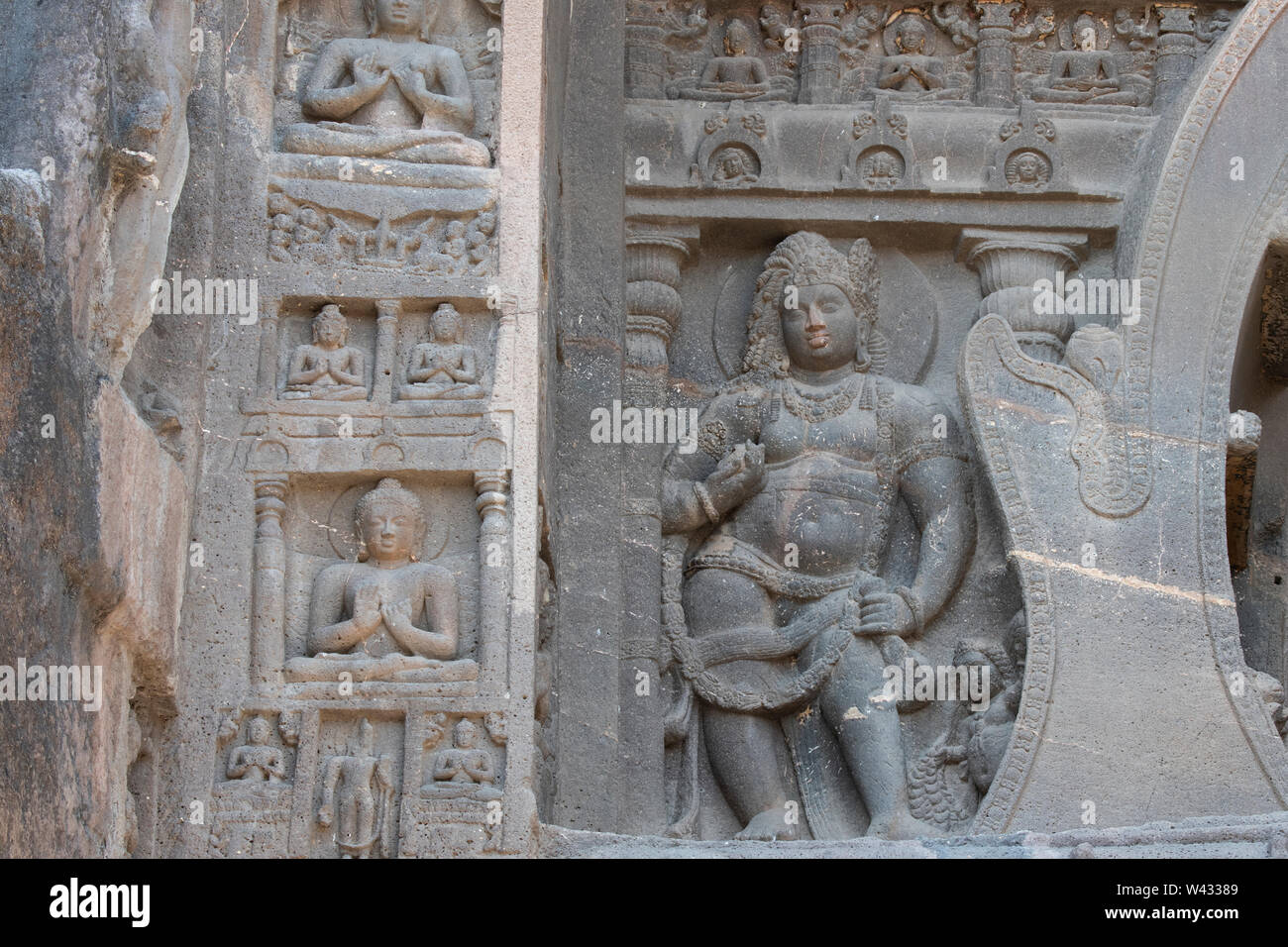 India, Maharashtra, Ajanta, Ajanta Caves. Caves excavated from 200 B.C ...