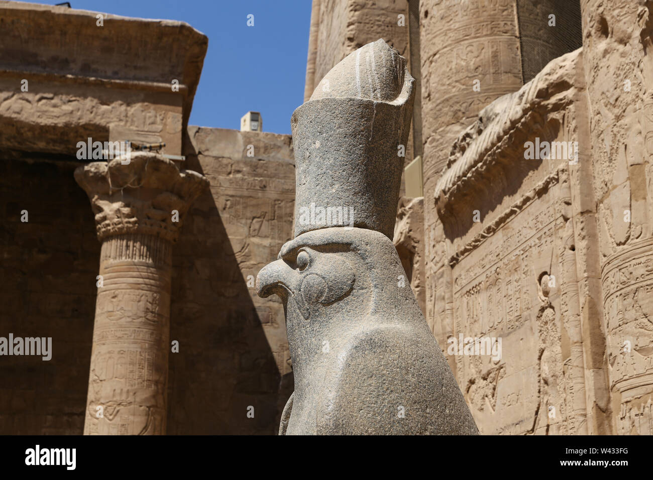 Horus Statue in Edfu Temple, Edfu Town, Egypt Stock Photo - Alamy
