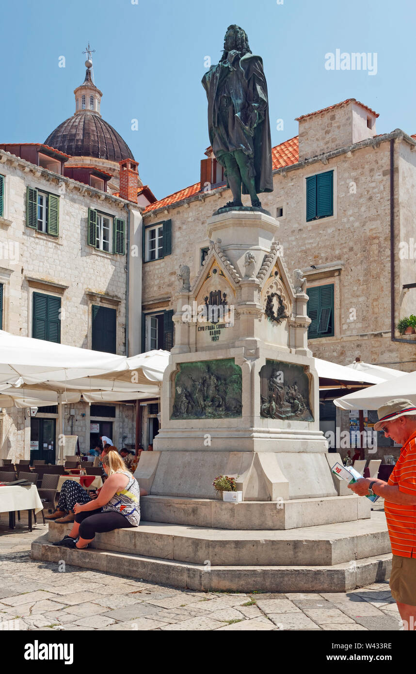 Ivan Gundulic statue; poet; 17 century; bronze; public art; Gundulic ...