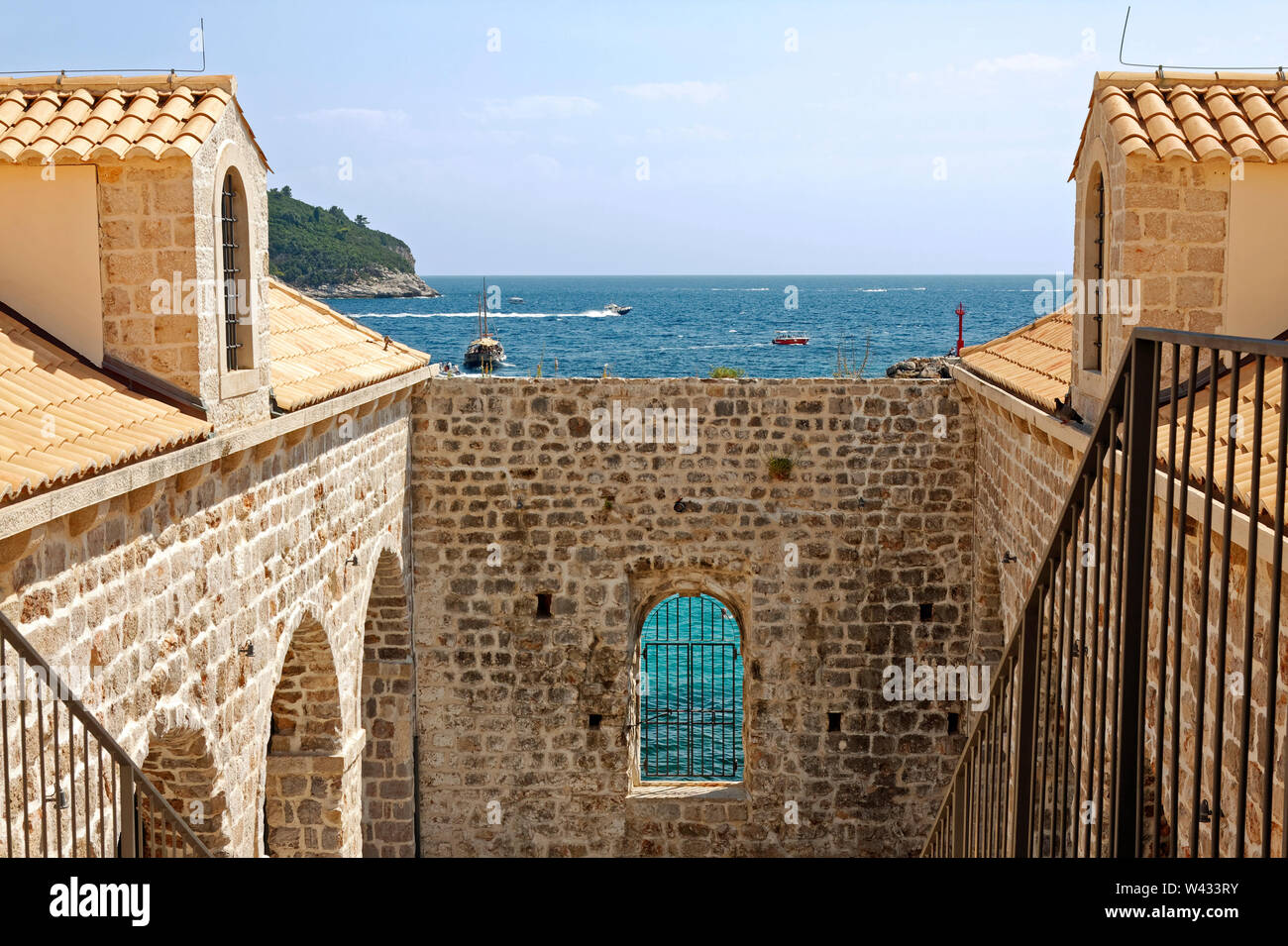 Lazaretti; Quarantine; from 1377; old stone buildings; arches, Adriatic ...