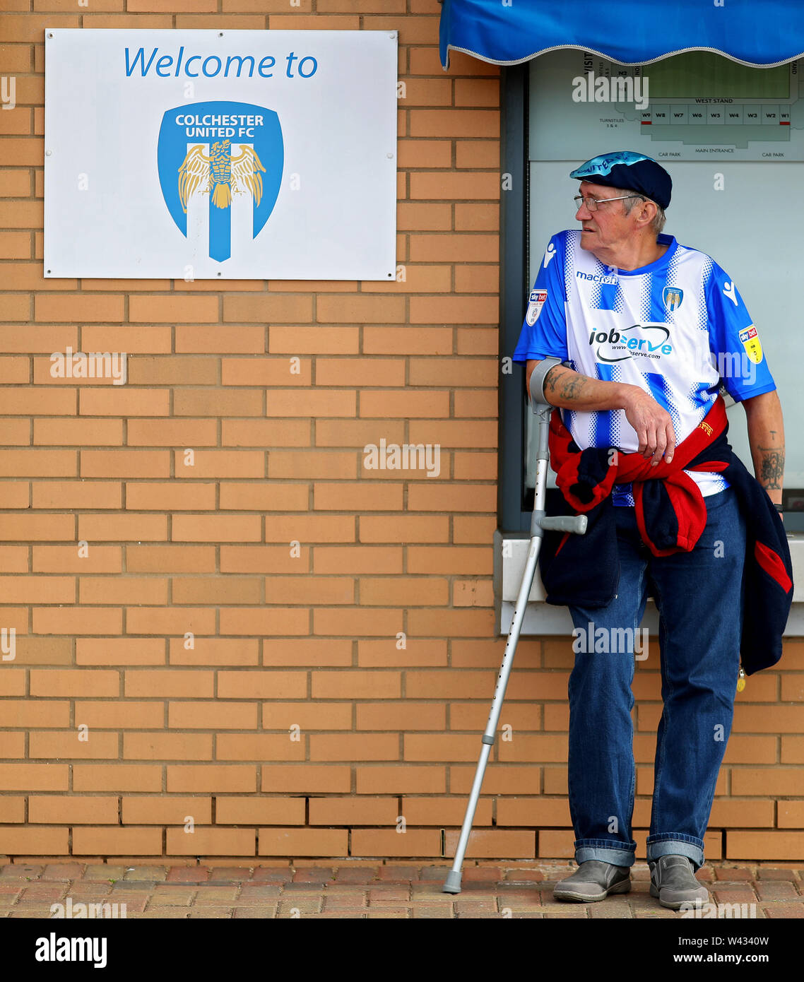 Colchester United fan outside the stadium - Colchester United v Bury ...