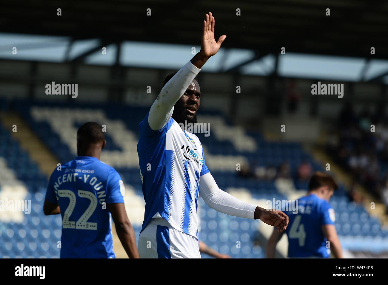 Frank Nouble of Colchester United scores his sides first goal to make ...