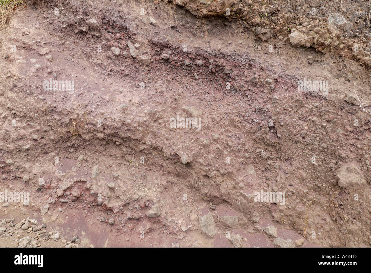 Close-up of crack in the ground - Mud volcanoes. Volcanic rock of an ...