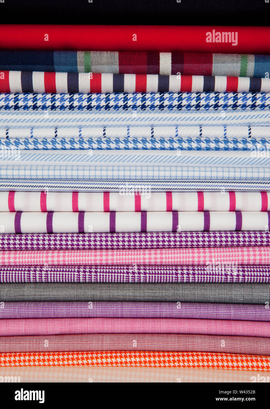 Colorful original fabrics to make a trendy shirts Stock Photo - Alamy