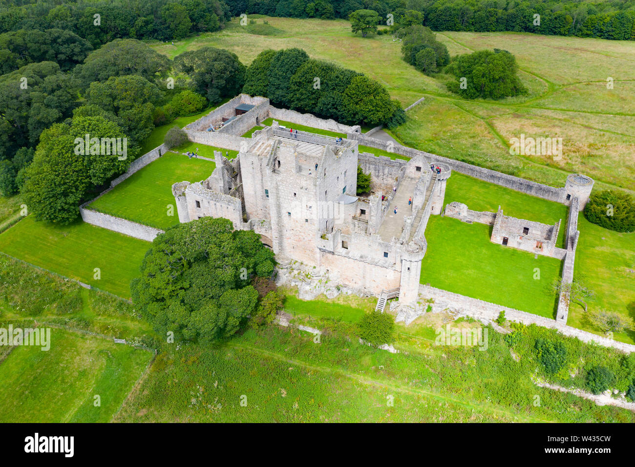 Elevated view of Craigmillar Castle in Edinburgh, Scotland UK Stock ...