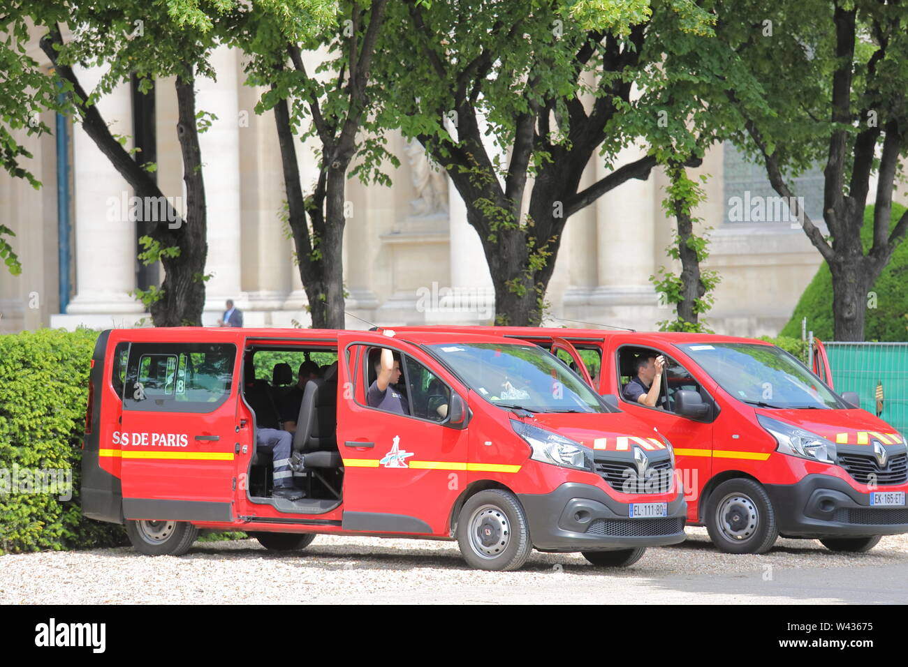 Sapeurs Pompiers de Paris fire department vehicle in Paris France Stock ...