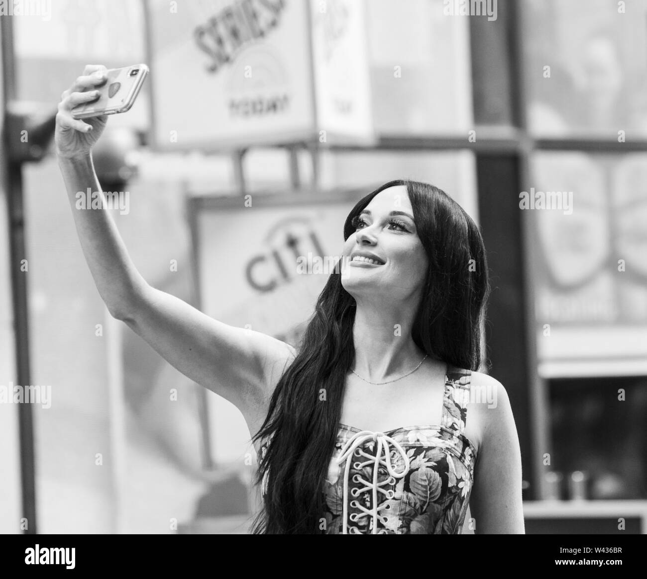 New York, NY - July 19, 2019: Singer Kasey Musgraves takes selfie for ...