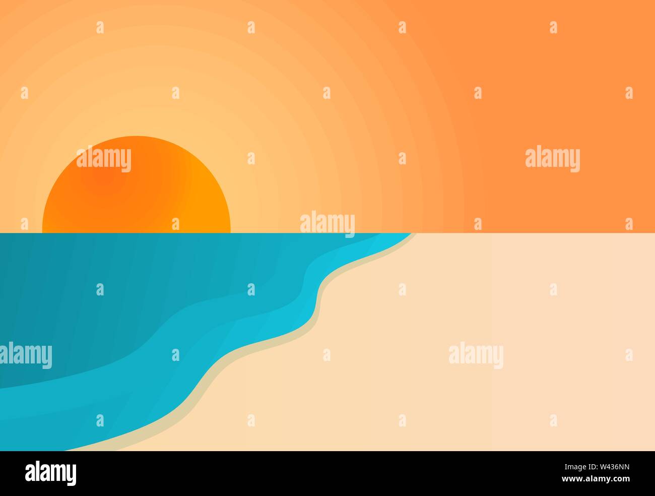 Beautiful beach view over Stock Vector Images - Alamy