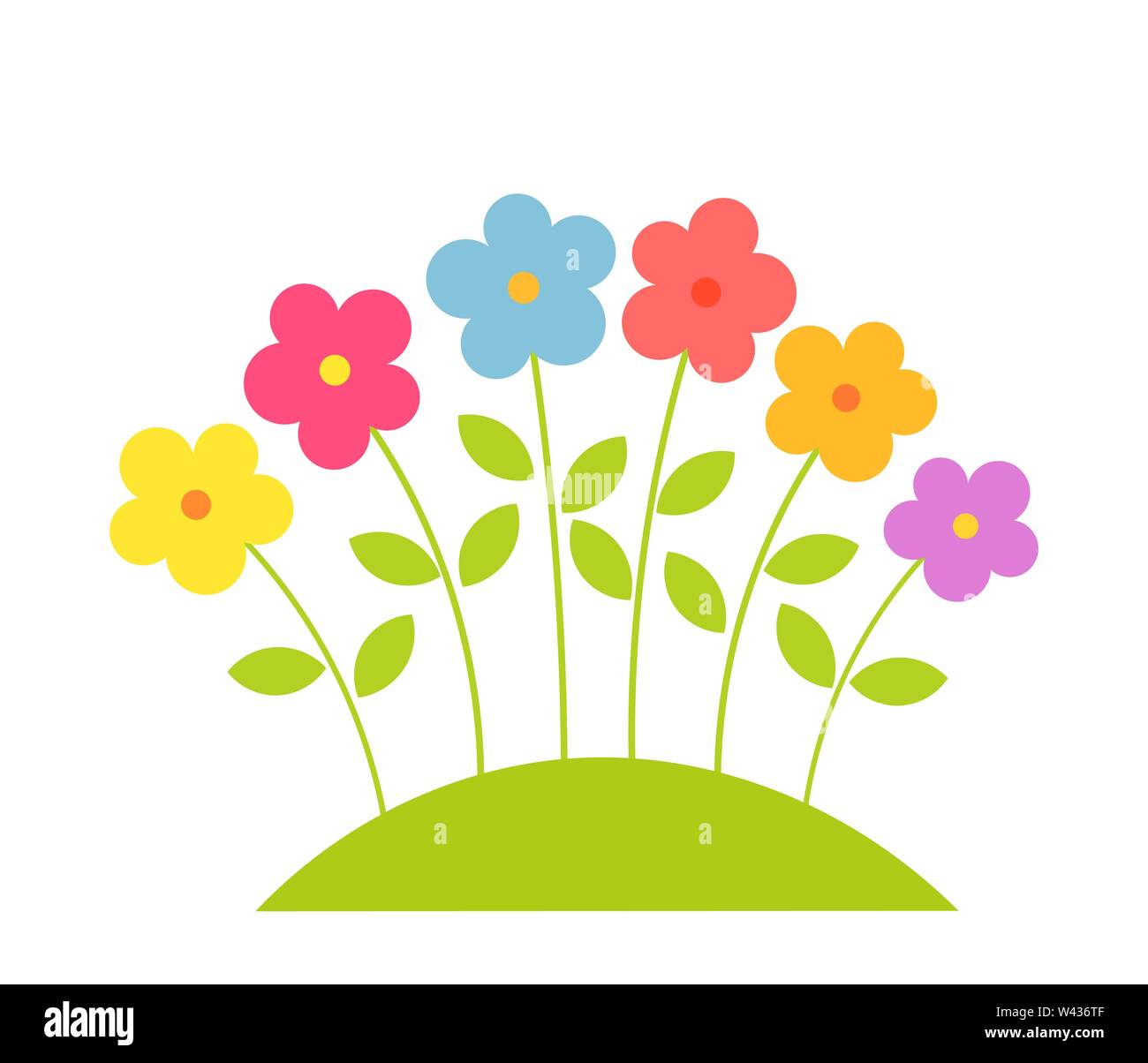 Purple and yellow flower bed Stock Vector Images - Alamy