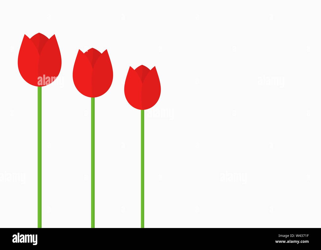 Red tulip flowers background. Vector illustration Stock Vector Image ...