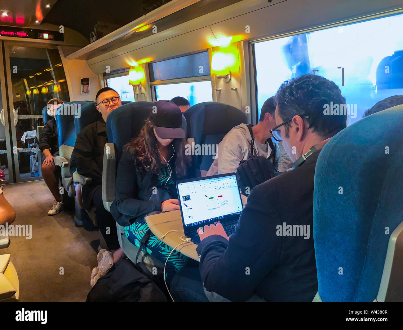 People on train transportation hi-res stock photography and images - Alamy