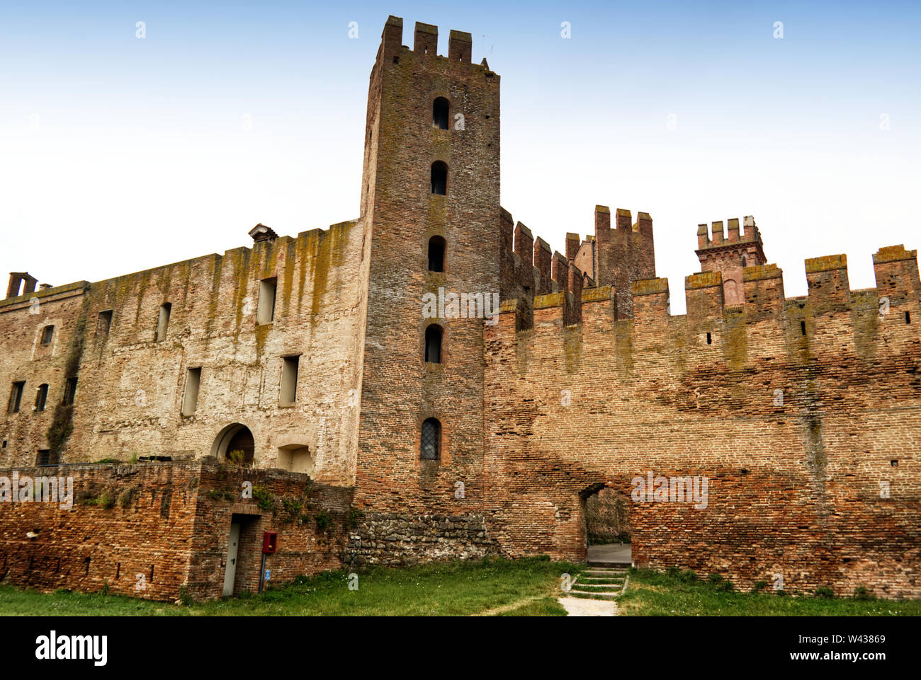 Medieval defense walls of the town of Montagnana, Padova, Italy Stock ...
