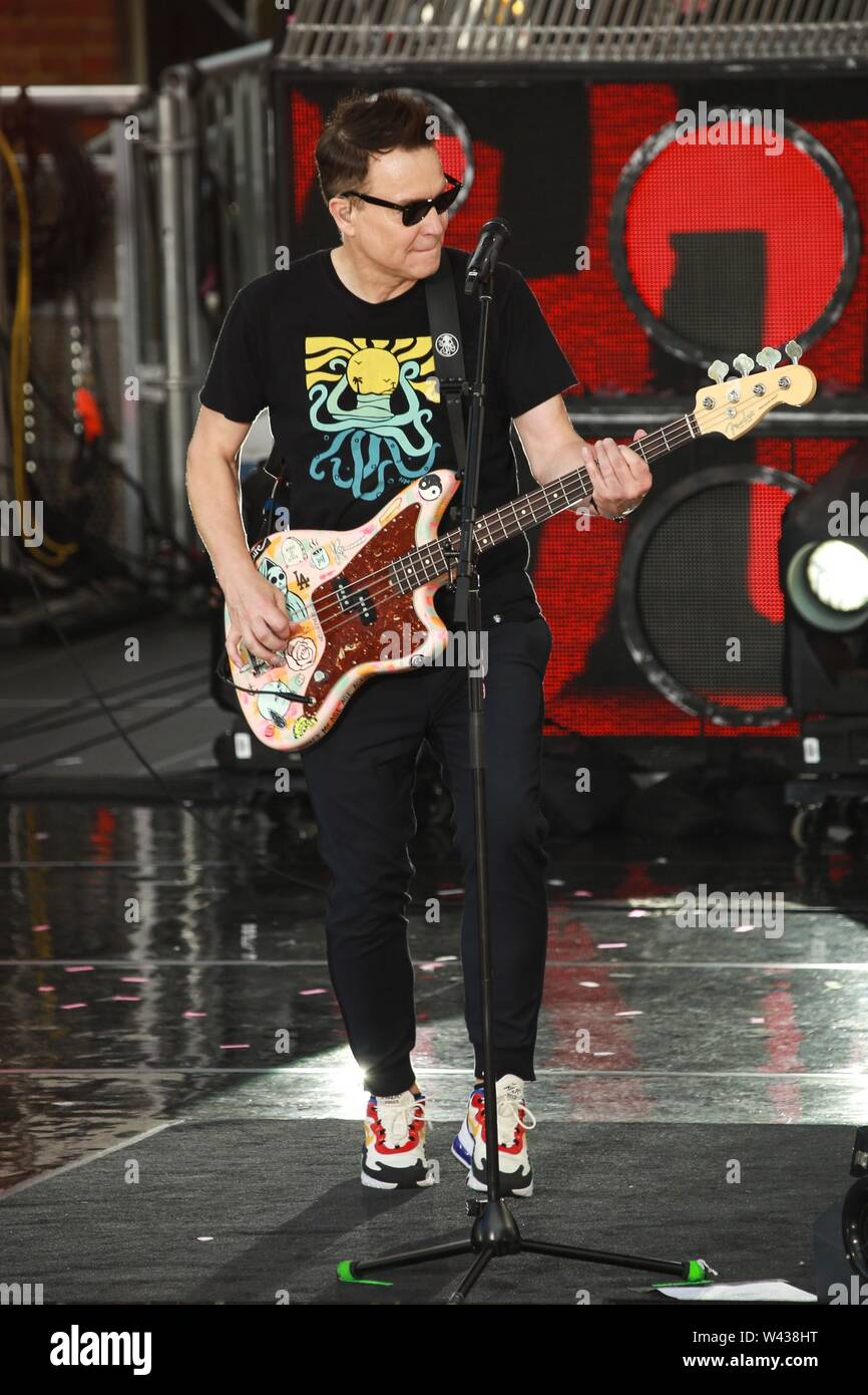New York, NY, USA. 19th July, 2019. Mark Hoppus on stage for BLINK 182 ...