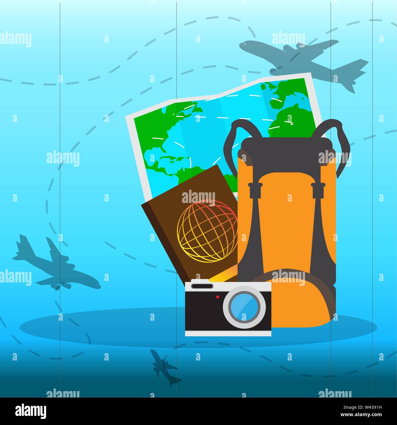 Set of travel objects. Travel and tourism - Vector Stock Vector Image ...