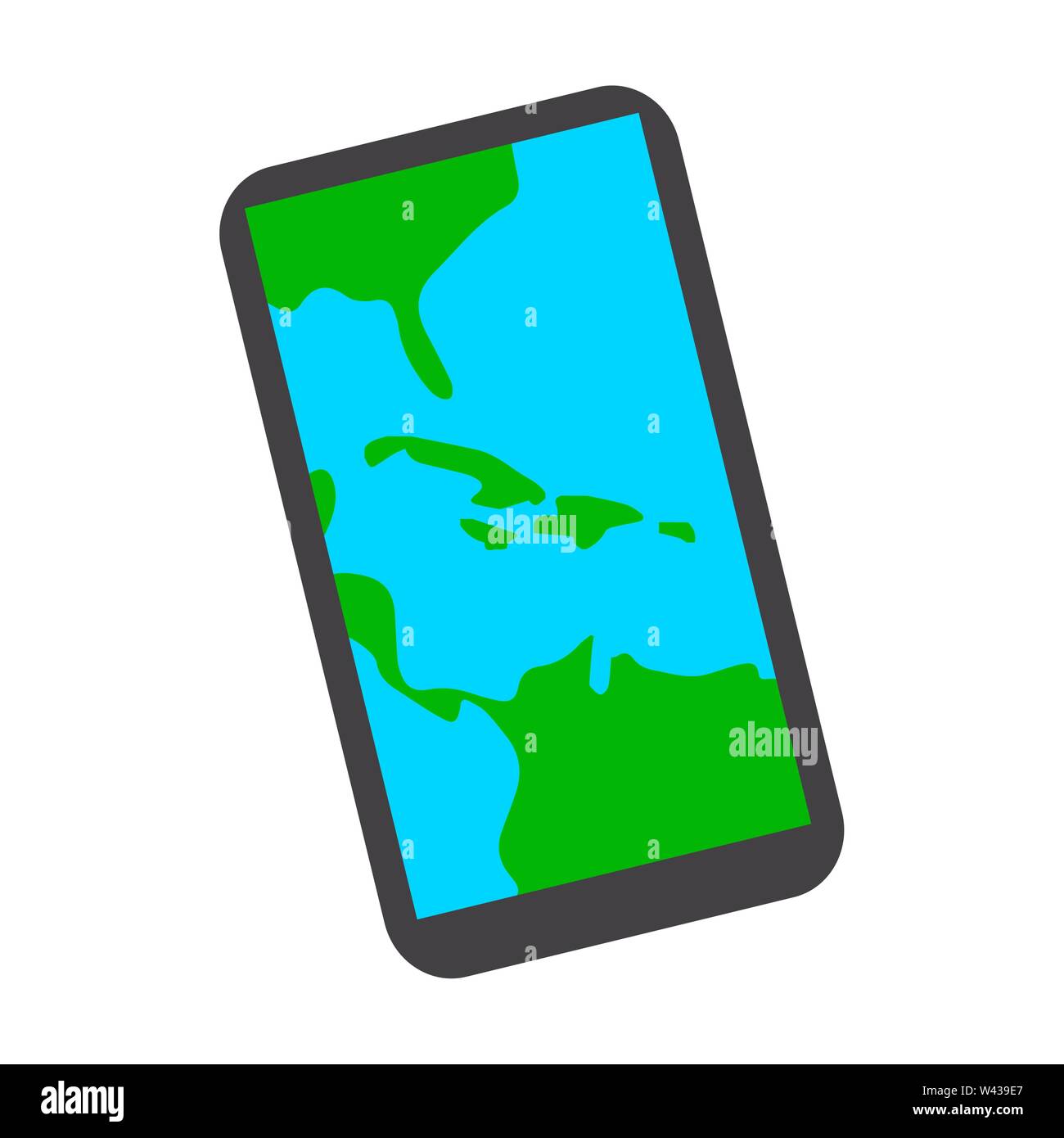 Map in a smartphone on a white background - Vector Stock Vector Image ...