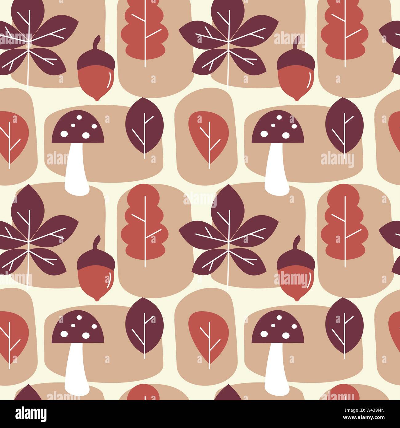 cute autumn fall seamless vector pattern background illustration with ...