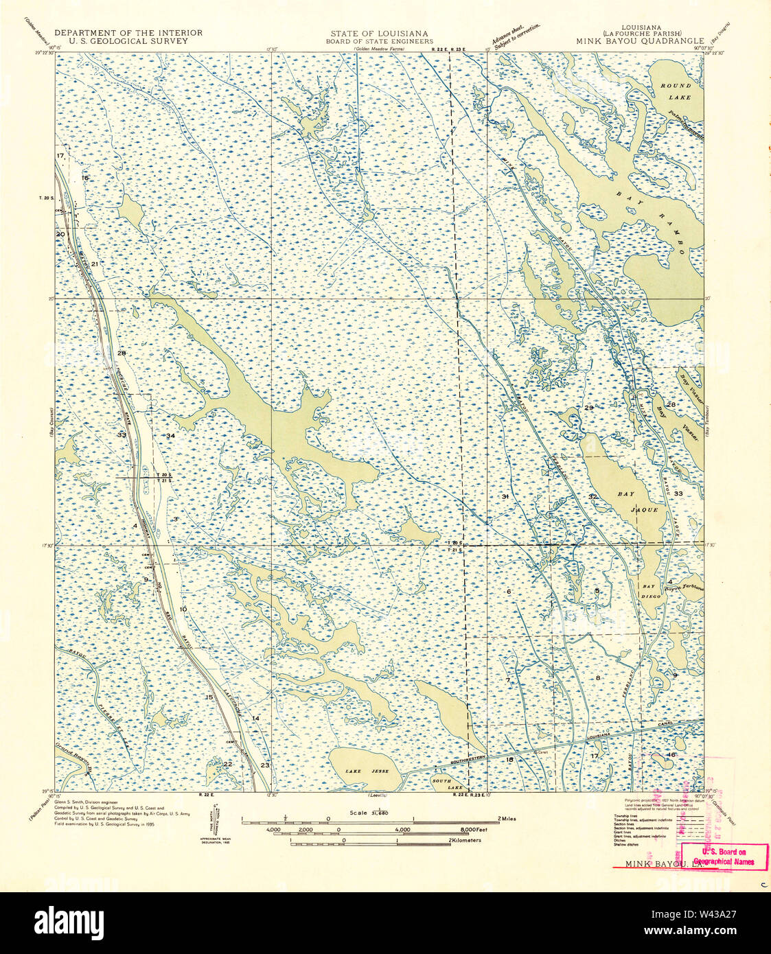Bayou louisiana map hi-res stock photography and images - Alamy