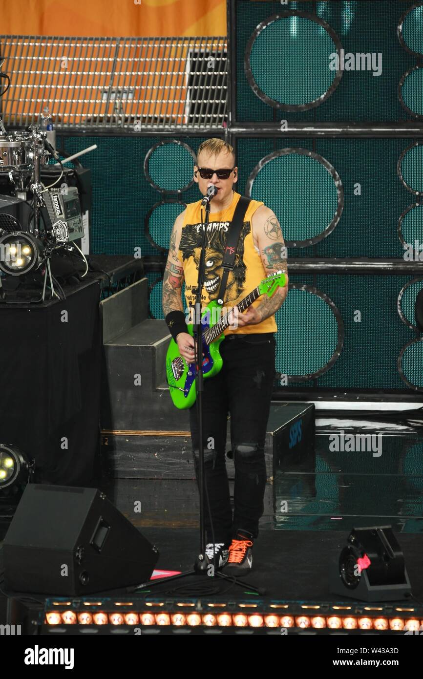 New York, NY, USA. 19th July, 2019. Tom Delonge on stage for BLINK 182 ...