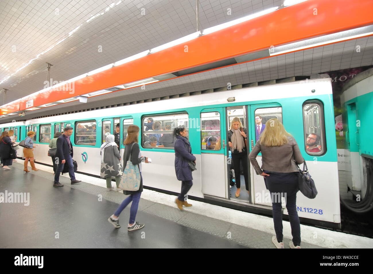 People commute by subway Paris France Stock Photo - Alamy