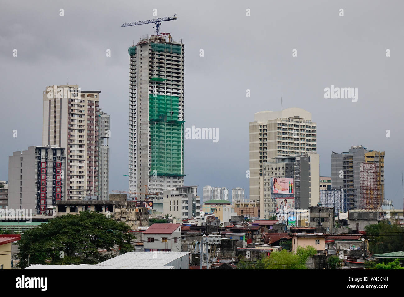 Manila, Philippines - Dec 20, 2015. Many tall buildings located at ...