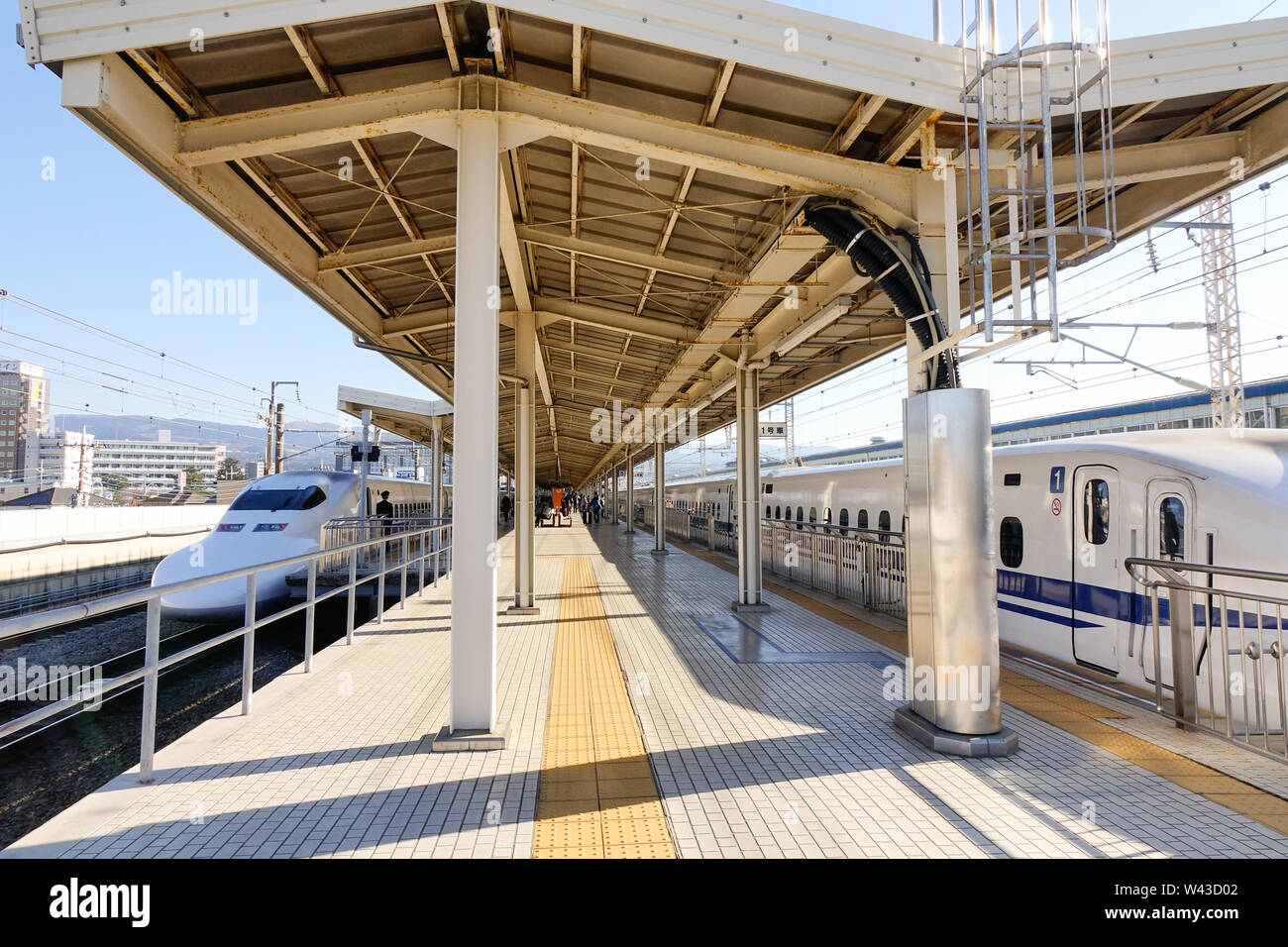 Tokyo, Japan - Jan 1, 2016. Railway station with a Shinkansen in Tokyo ...