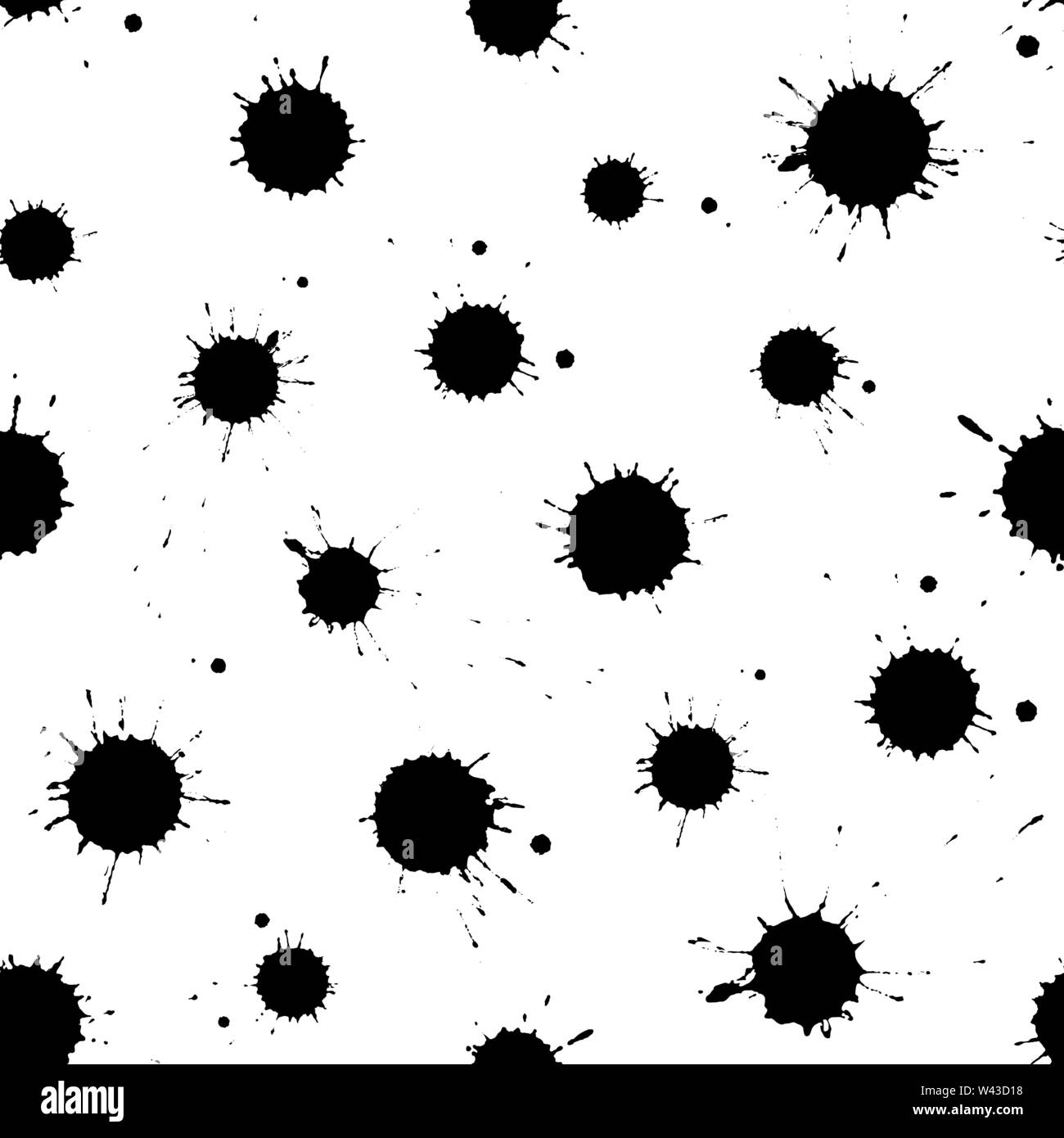 Paint splats blotches seamless pattern. Isolated on white background ...