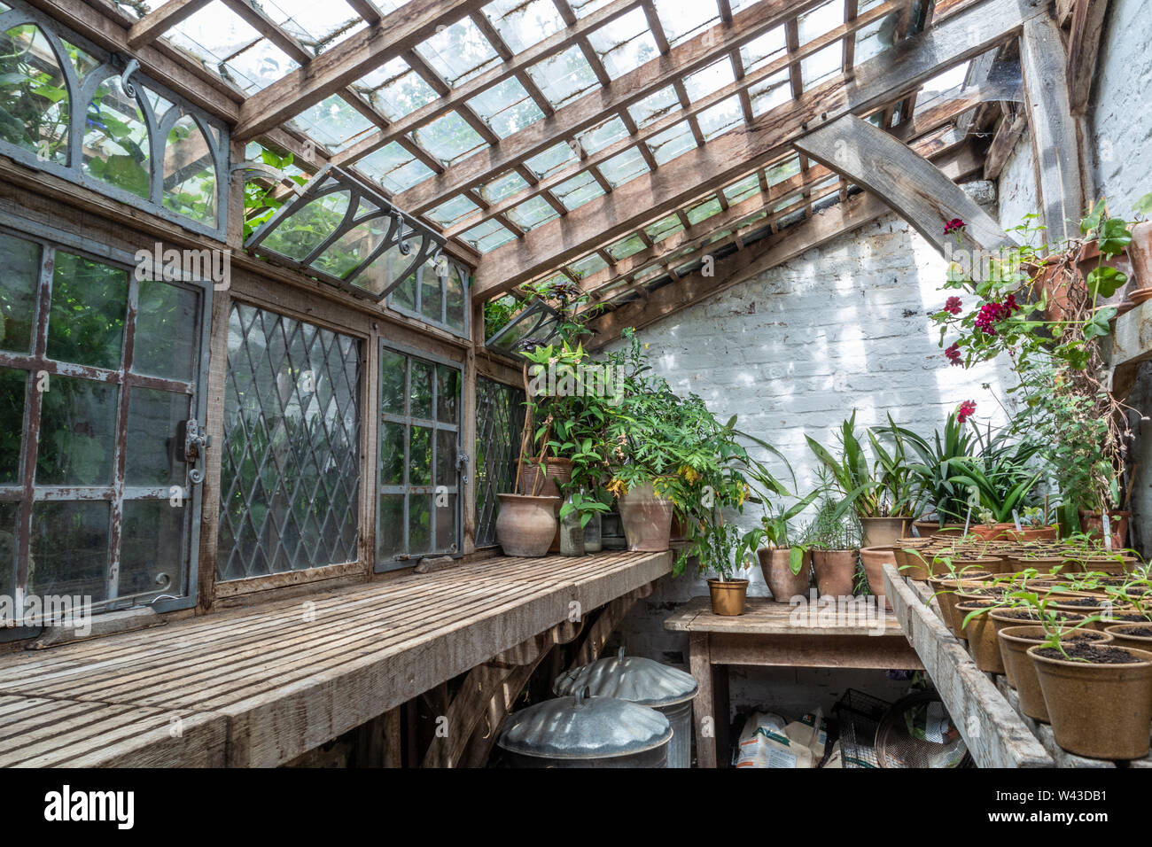 Potting shen, lean to green house in the garden, Restoration House ...