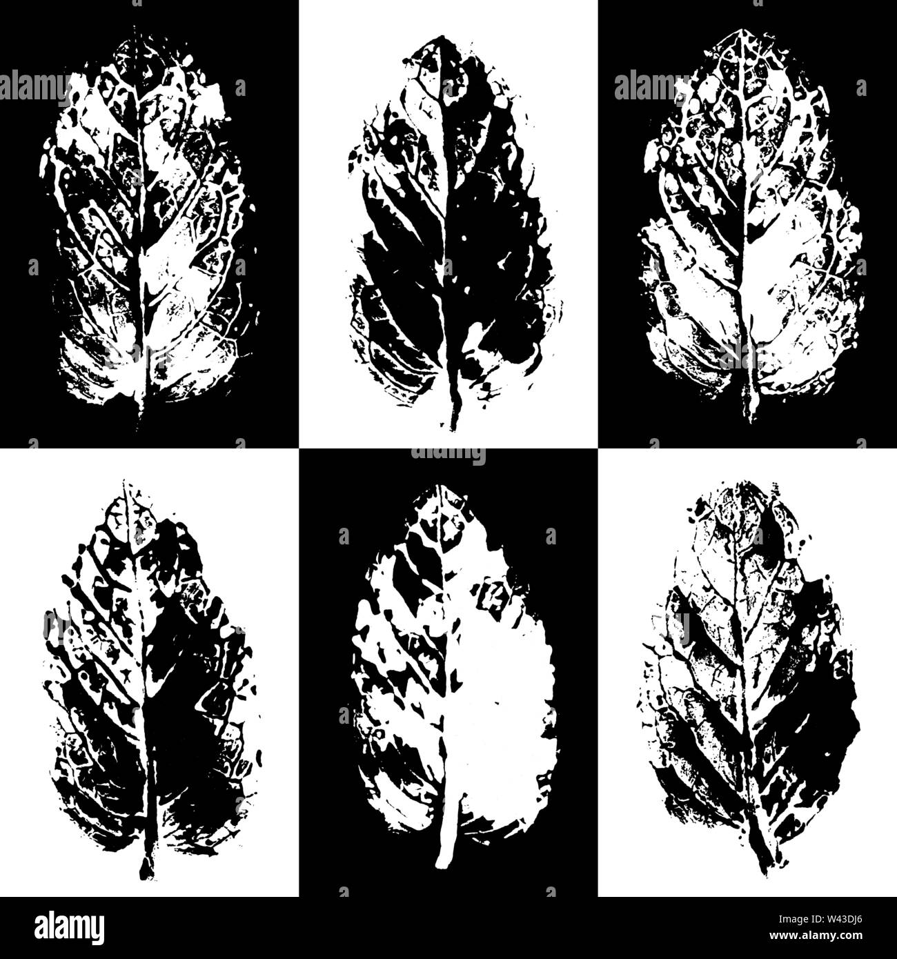 Leaves imprints background. Peppermint stamps seamless pattern ...
