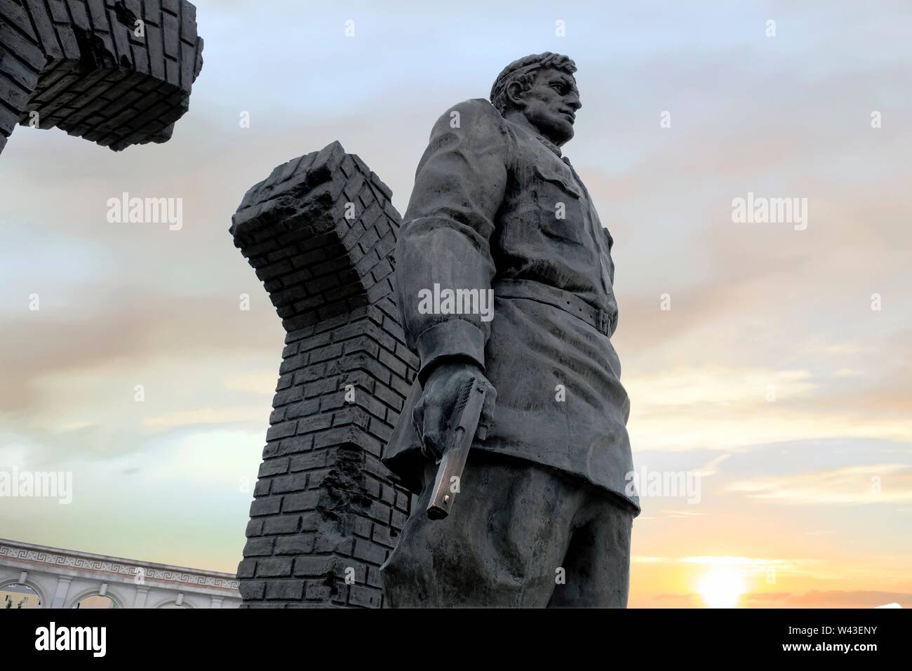 Monument to Umatgirei Barkhanoyev a Soviet Ingush soldier who was the ...