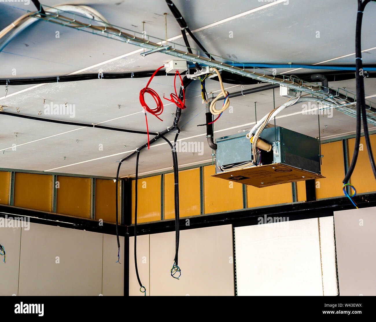 Execution of technological systems in the office ceiling Stock Photo ...