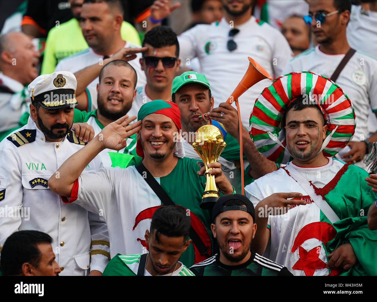 Cairo, Egypt. 19th July, 2019. FRANCE OUT July 19, 2019: Algerian fans ...
