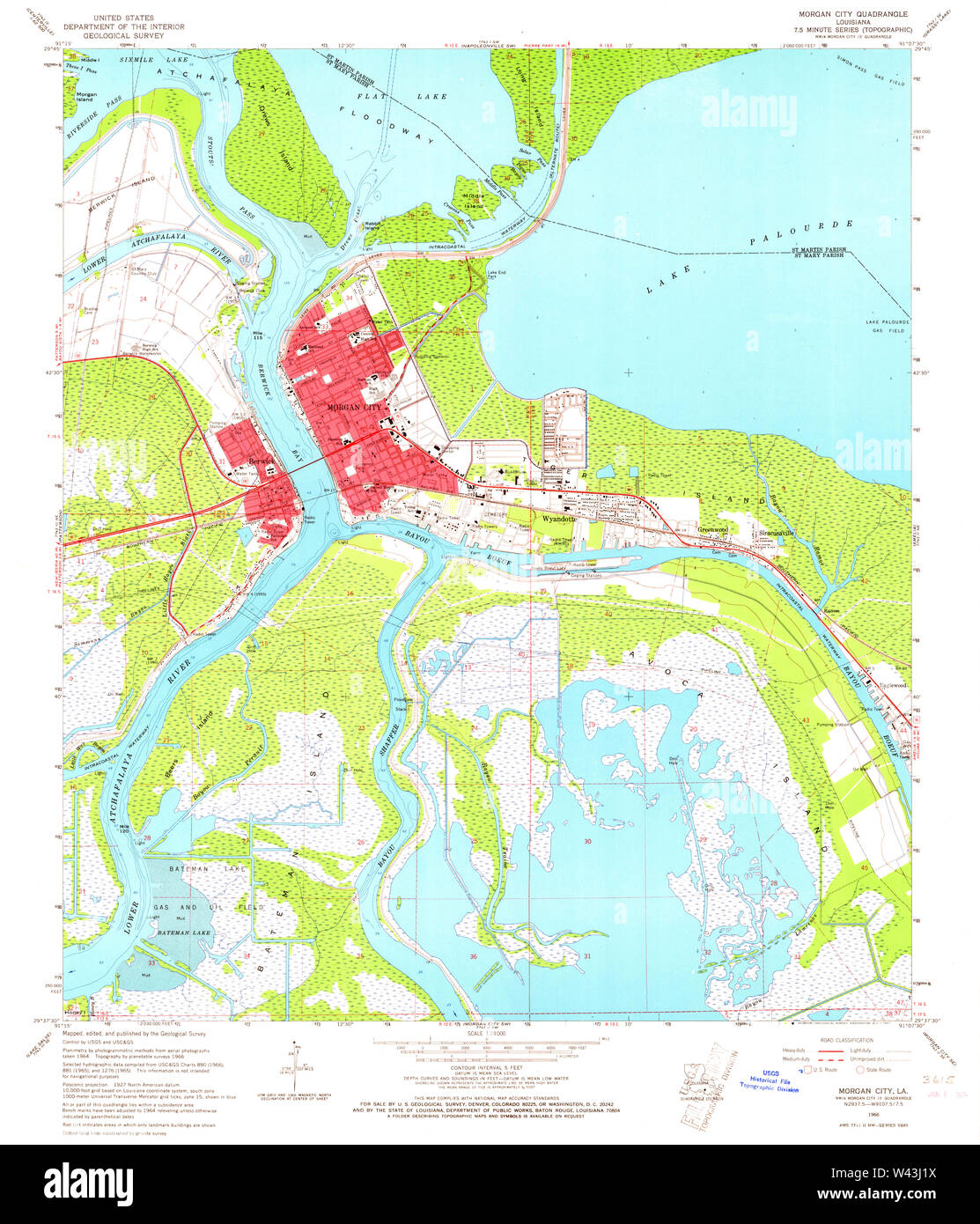 Map of morgan city hi-res stock photography and images - Alamy