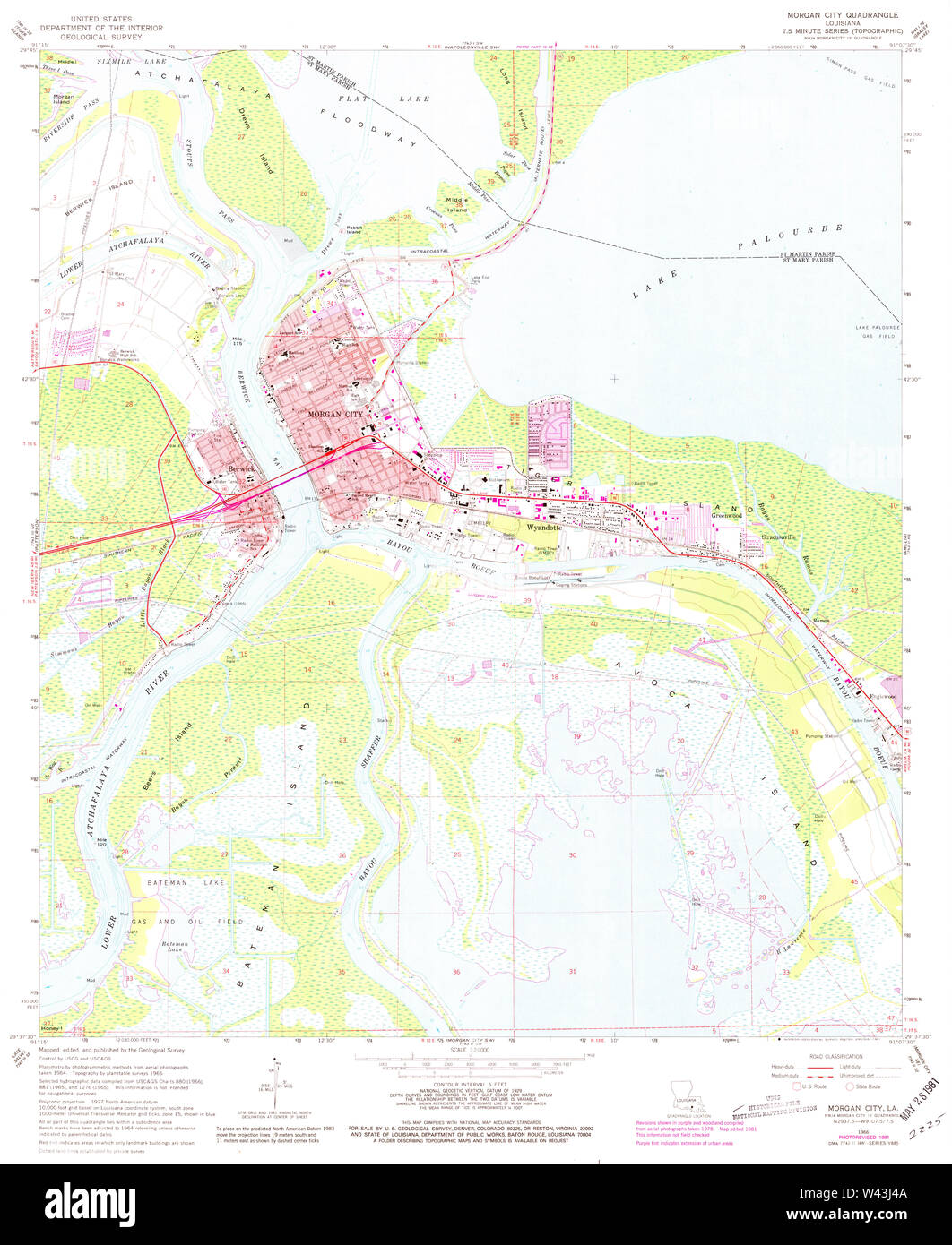 Map of morgan city hi-res stock photography and images - Alamy