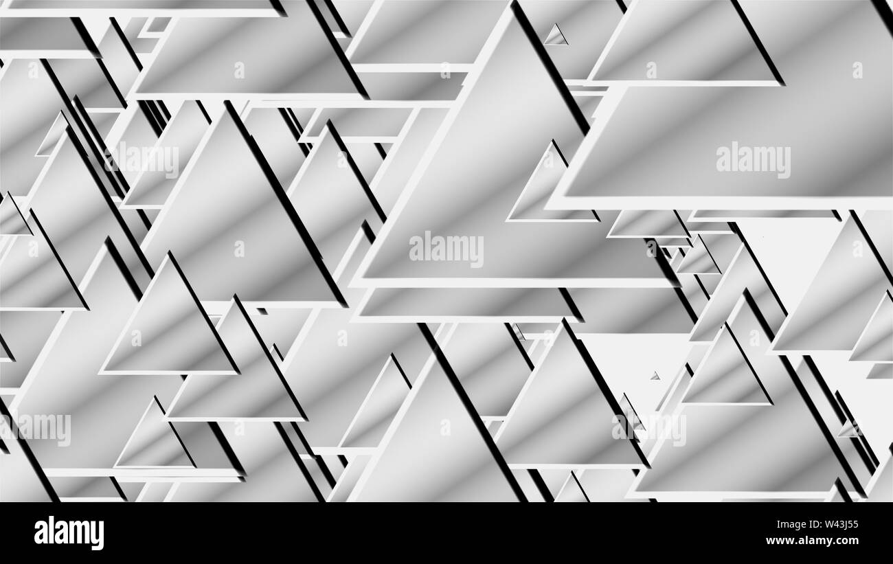 Many white triangles for technology conceptual background, 3D render ...