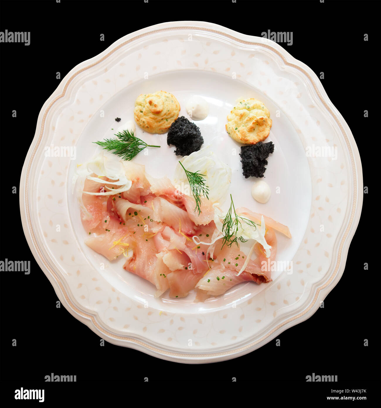 Cisco (vendace) fish fillet, isolated on black Stock Photo - Alamy