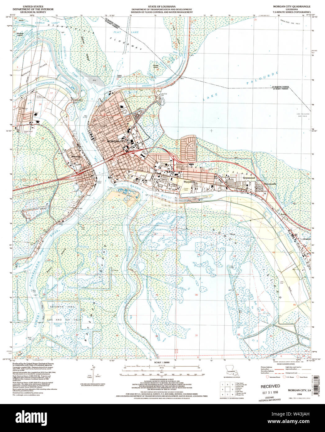 Map of morgan city hi-res stock photography and images - Alamy