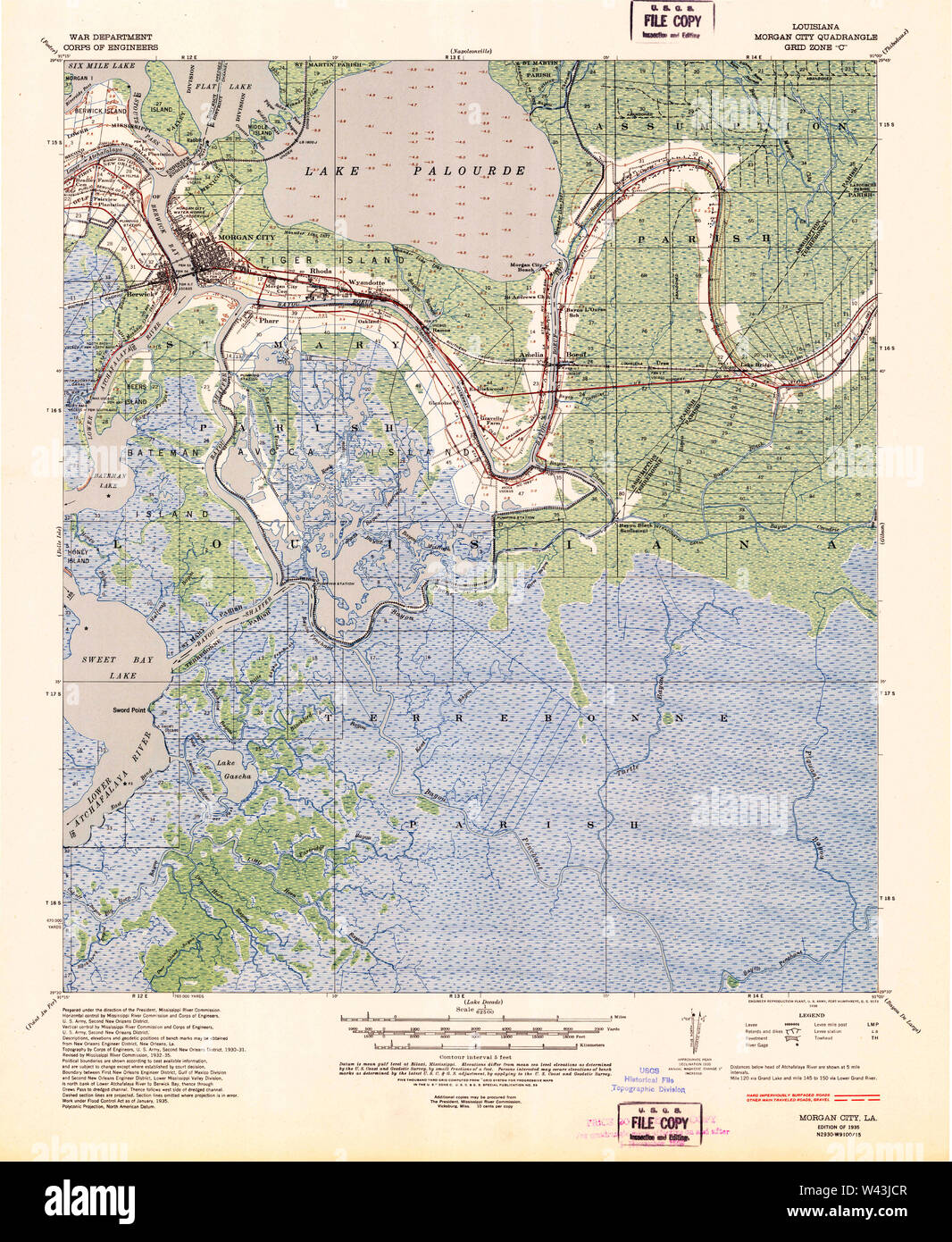Map of morgan city hi-res stock photography and images - Alamy