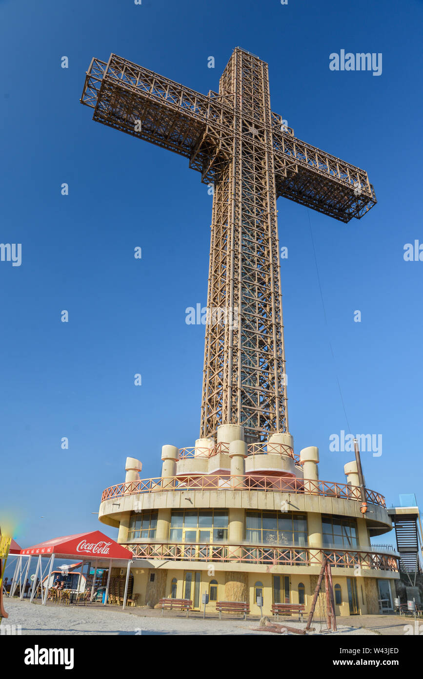 The Millennium Cross in Skopje is a 66-meter tall cross, built on top ...