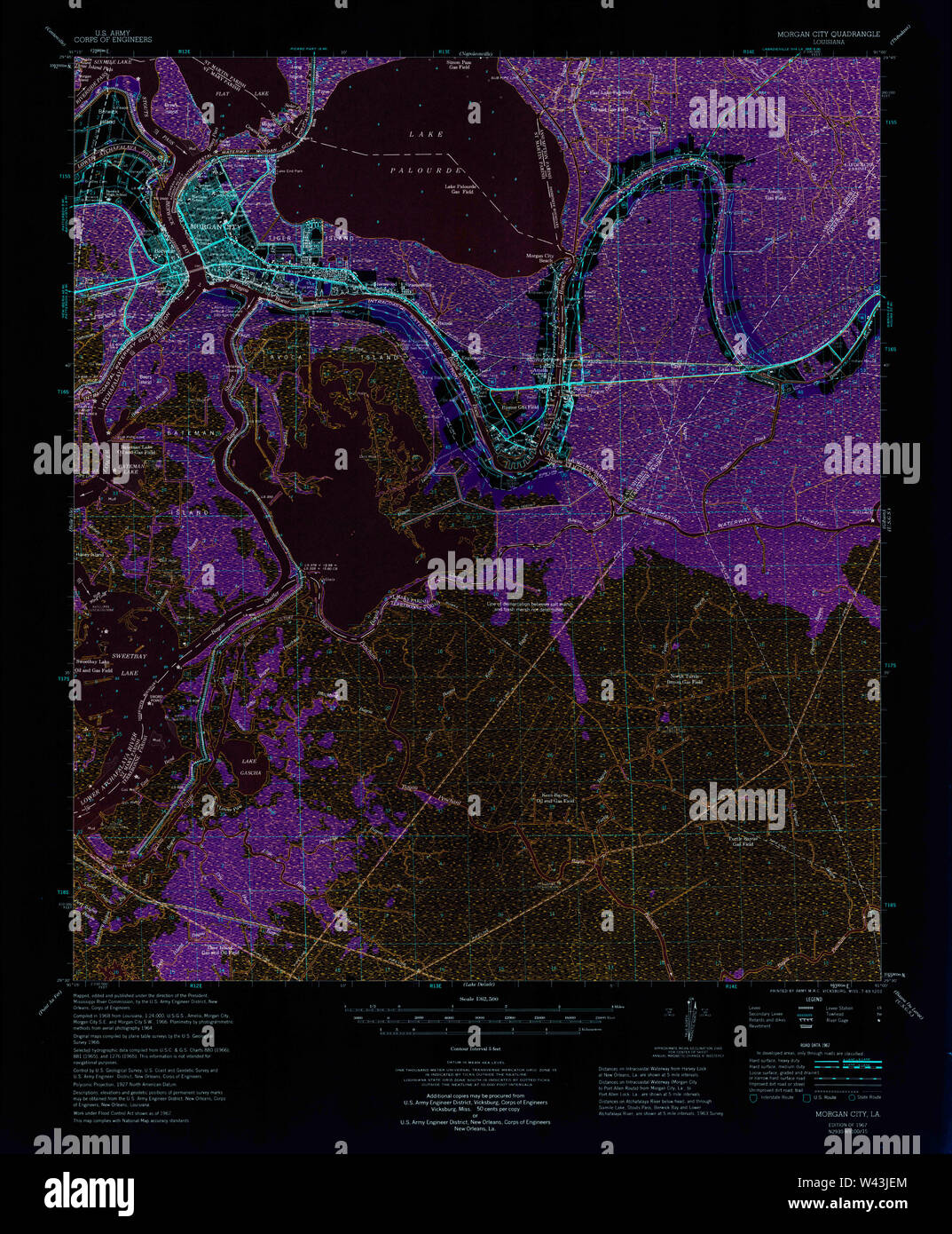 Morgan city louisiana map hi-res stock photography and images - Alamy