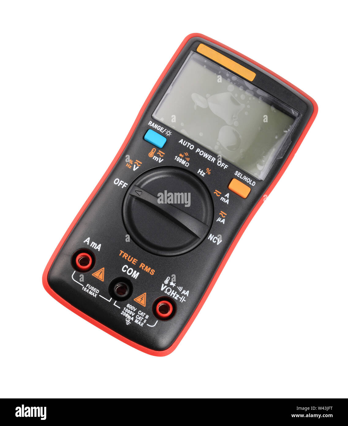 black digital multimeter isolated on white background at dry day Stock ...