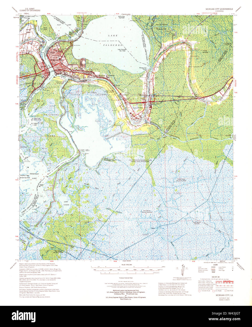 Map of morgan city hi-res stock photography and images - Alamy