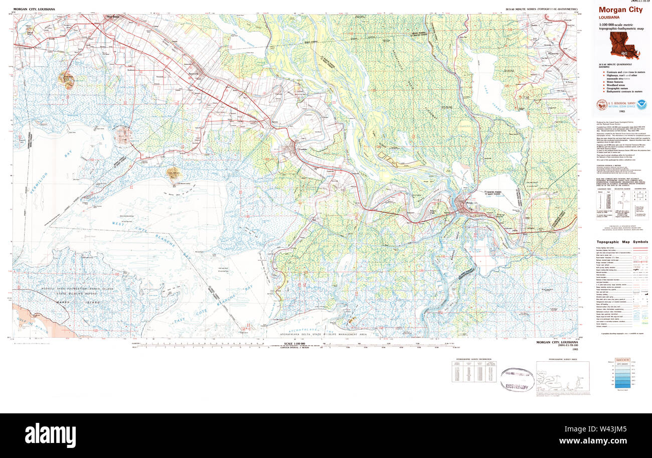 Map of morgan city hi-res stock photography and images - Alamy