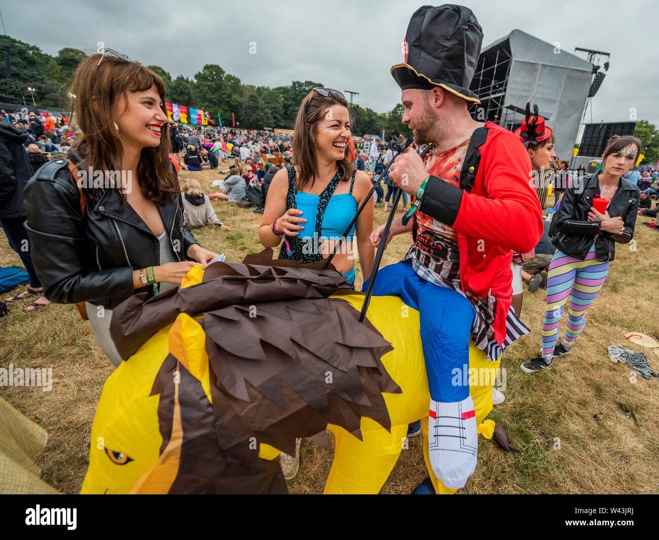 Henham Park, Suffolk, 19 July 2019. A group dressed as circus ...