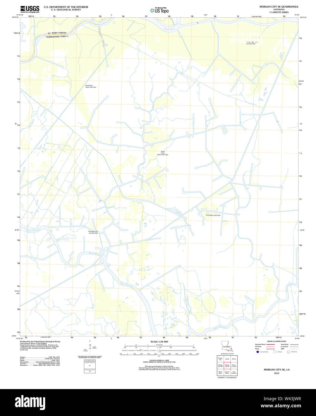 Map of morgan city hi-res stock photography and images - Alamy