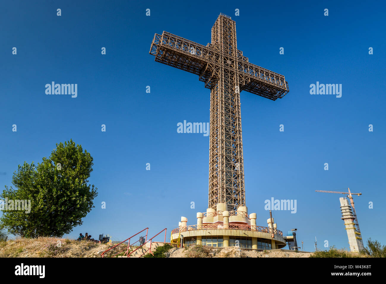 The Millennium Cross in Skopje is a 66-meter tall cross, built on top ...