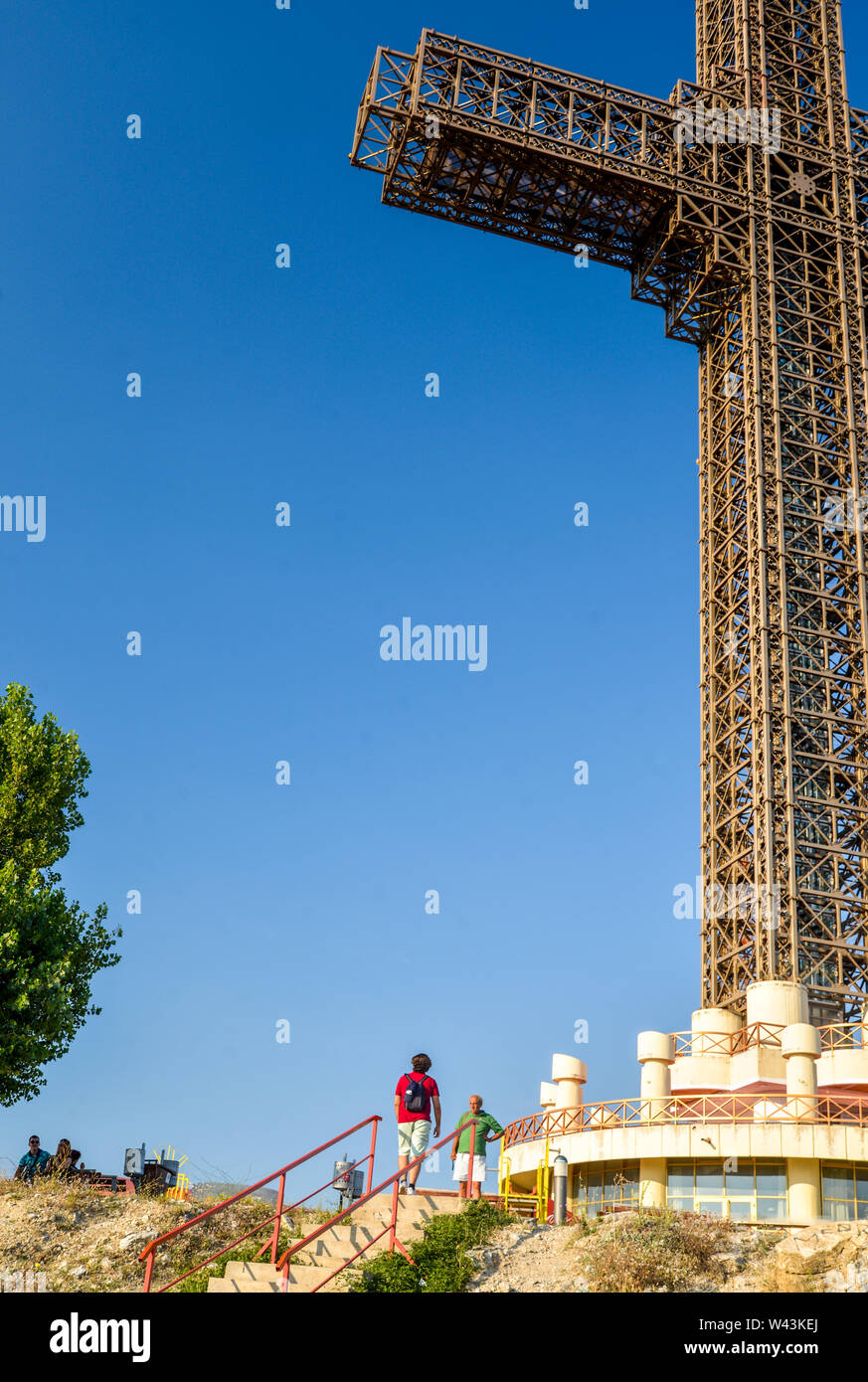 The Millennium Cross in Skopje is a 66-meter tall cross, built on top ...